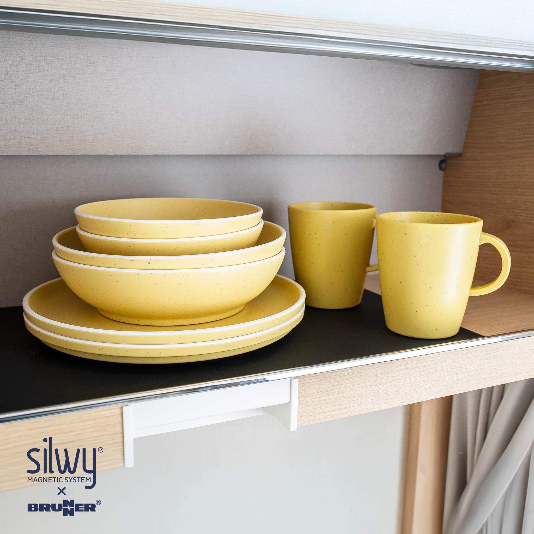 Magnet-Kunststoff-Geschirrset DOLOMIT YELLOW